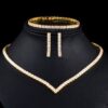 Princess Cut 3 Pcs CZ Party Necklace Set